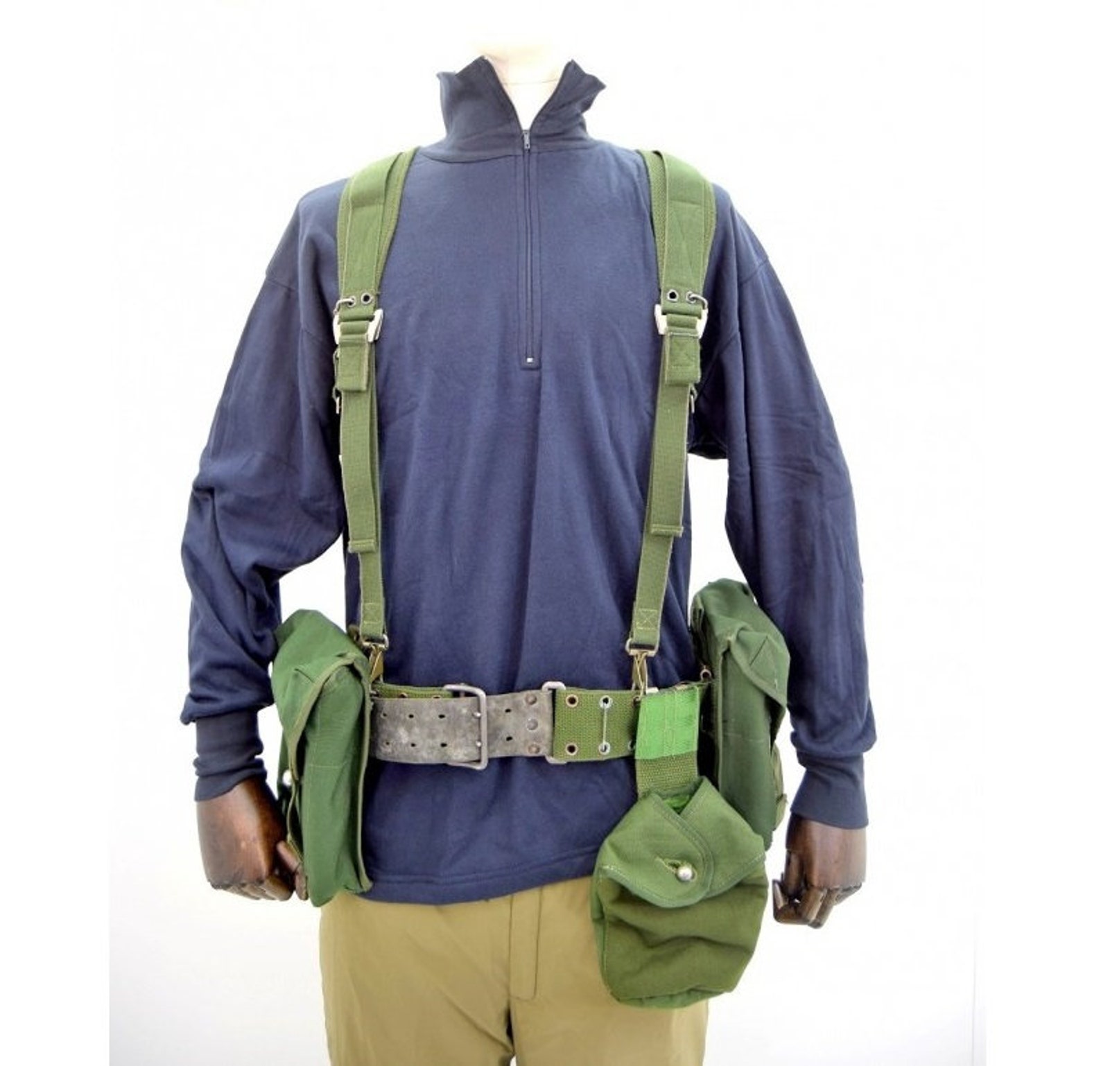 Vintage 1990s Swedish Army Load Carrying Set Belt Pouches Straps ...