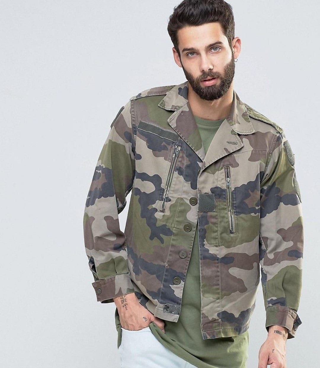 Vintage French F2 Camo Jacket Coat Surplus Army Military Retro Urban ...