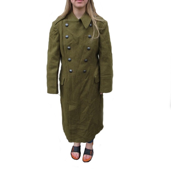 Romanian Military Surplus Wool Trench Coat - Tradingbasis