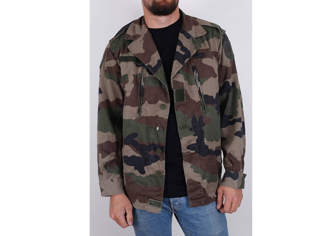 New Vintage French F2 Camo Jacket Coat Surplus Army Military Retro ...