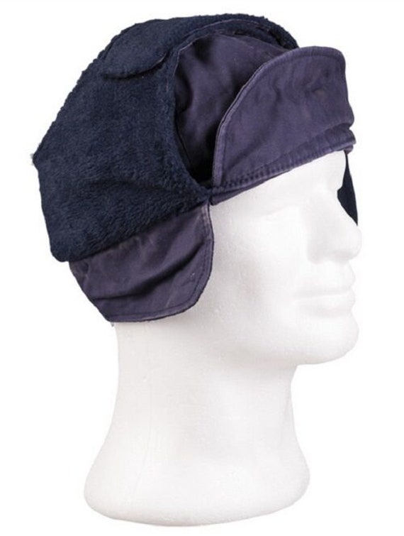 Vintage 1970s 1980s German navy military winter cap b… - Gem