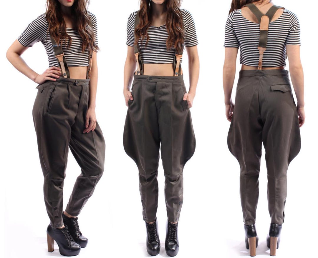 Unissued Vintage East German Women's Grey Dress Breeches Trousers Pants ...