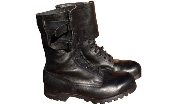 Vintage Czech army M60 boots Black leather paratrooper para | Etsy
