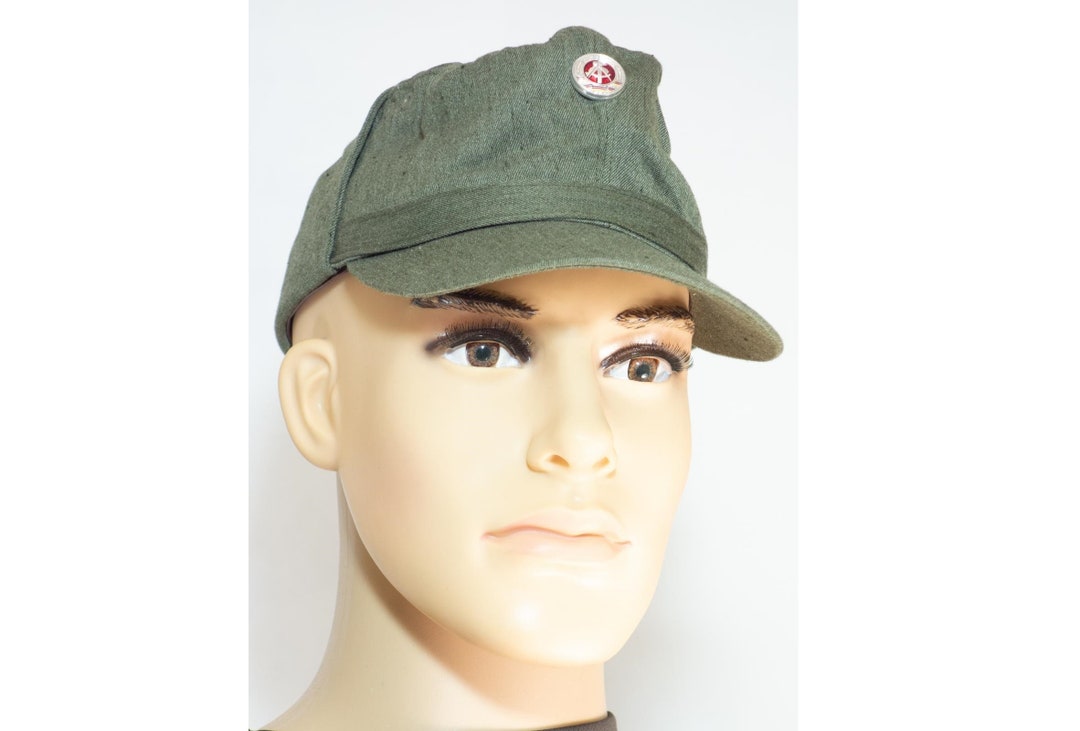 Vintage East German Kampfgruppen Peaked Cap Hat Army Military Communist ...