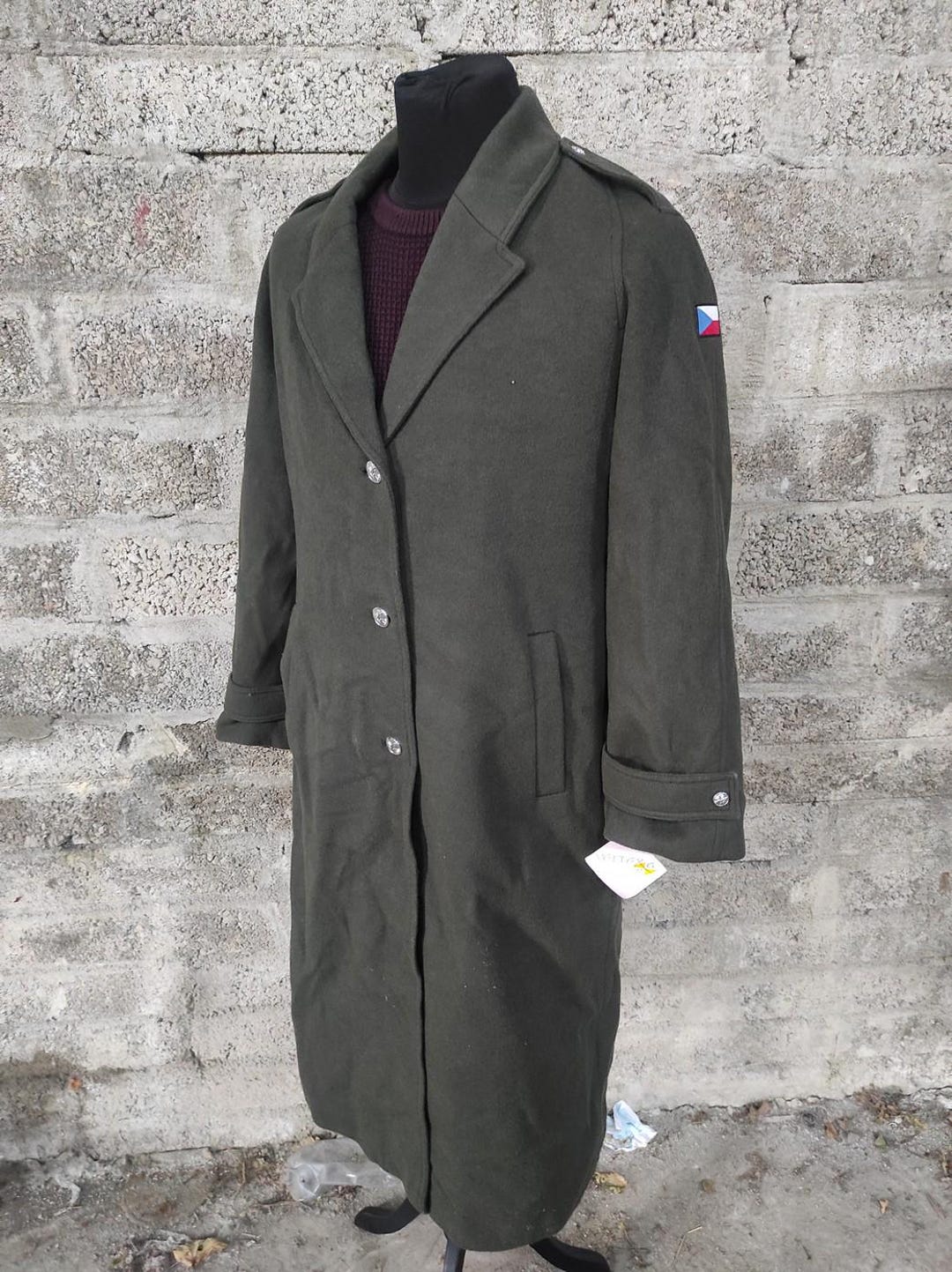 New Vintage 1998 Czech Army Women's Greatcoat Overcoat Trench Coat 100% ...