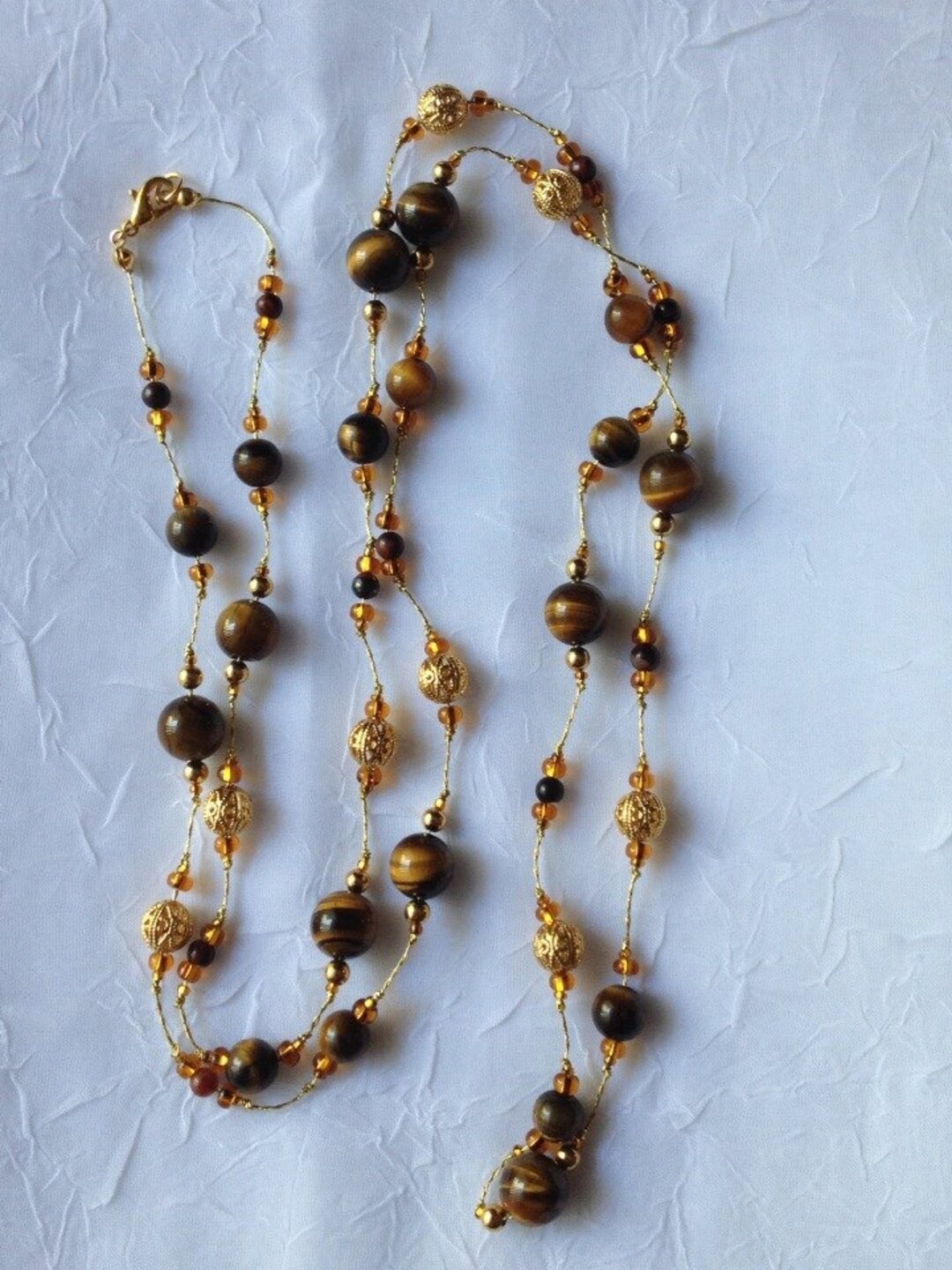 Tiger Eye Grounding Energy Knotted Bead Necklace - Gemini - Capricorn ...