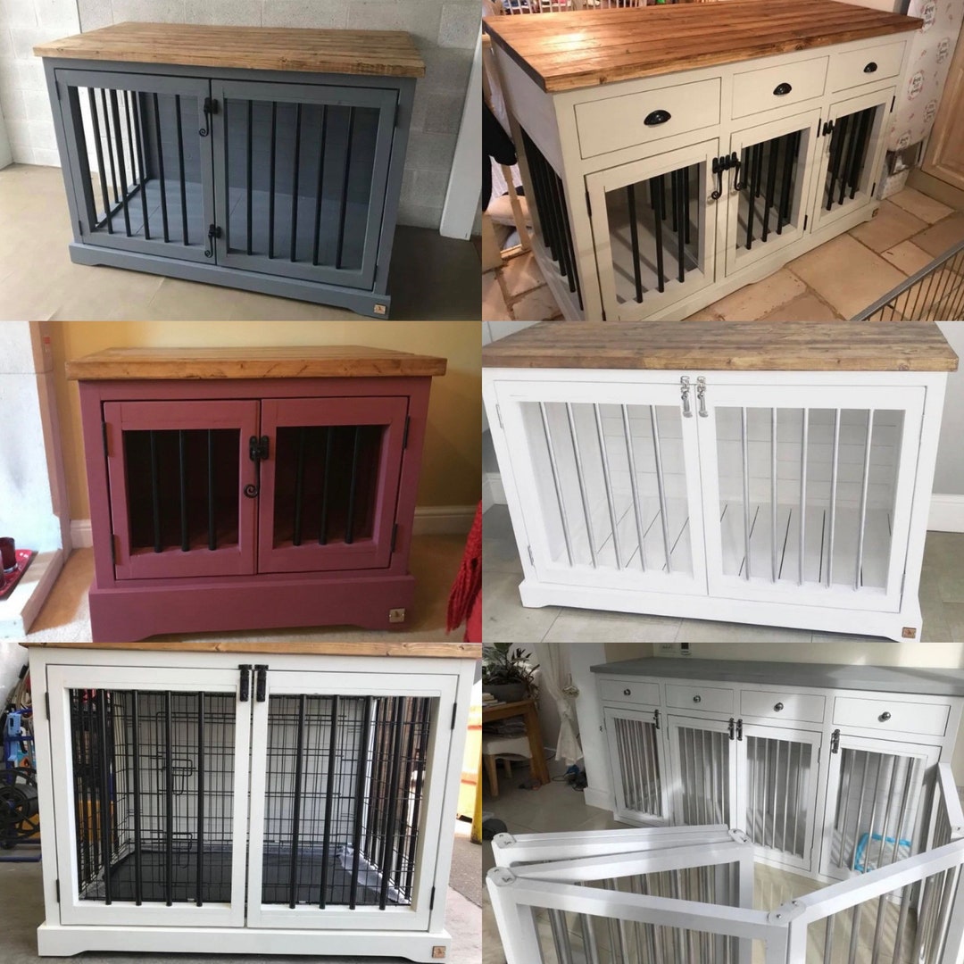 Hunt & Wilson Handmade Wooden Dog Crate Cage - Etsy