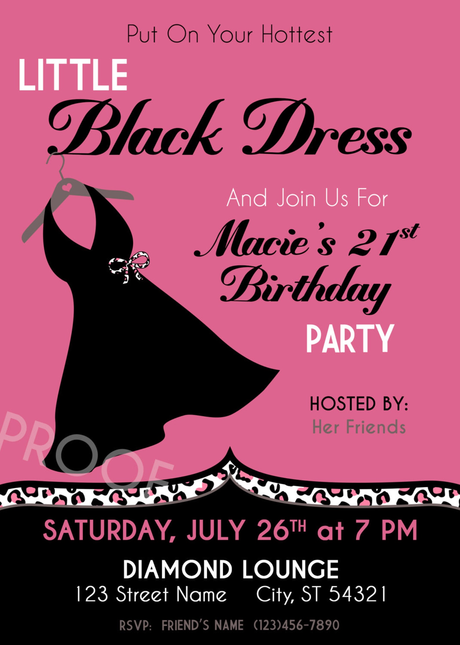 Printable Invitation - Little Black Dress LBD Birthday Party - Digital ...