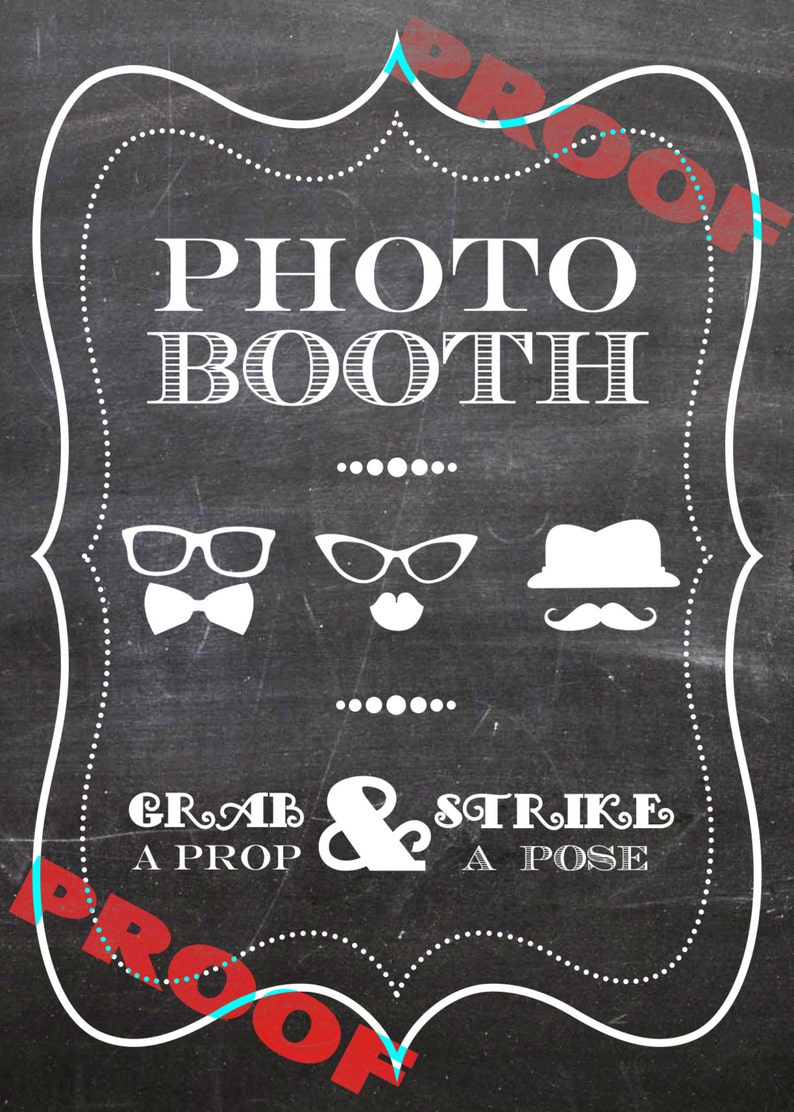 Photo Booth - Chalkboard Printable Sign for Framing - Etsy