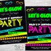 Printable Neon Invitation - Glow / Neon / Bright Party Birthday ...