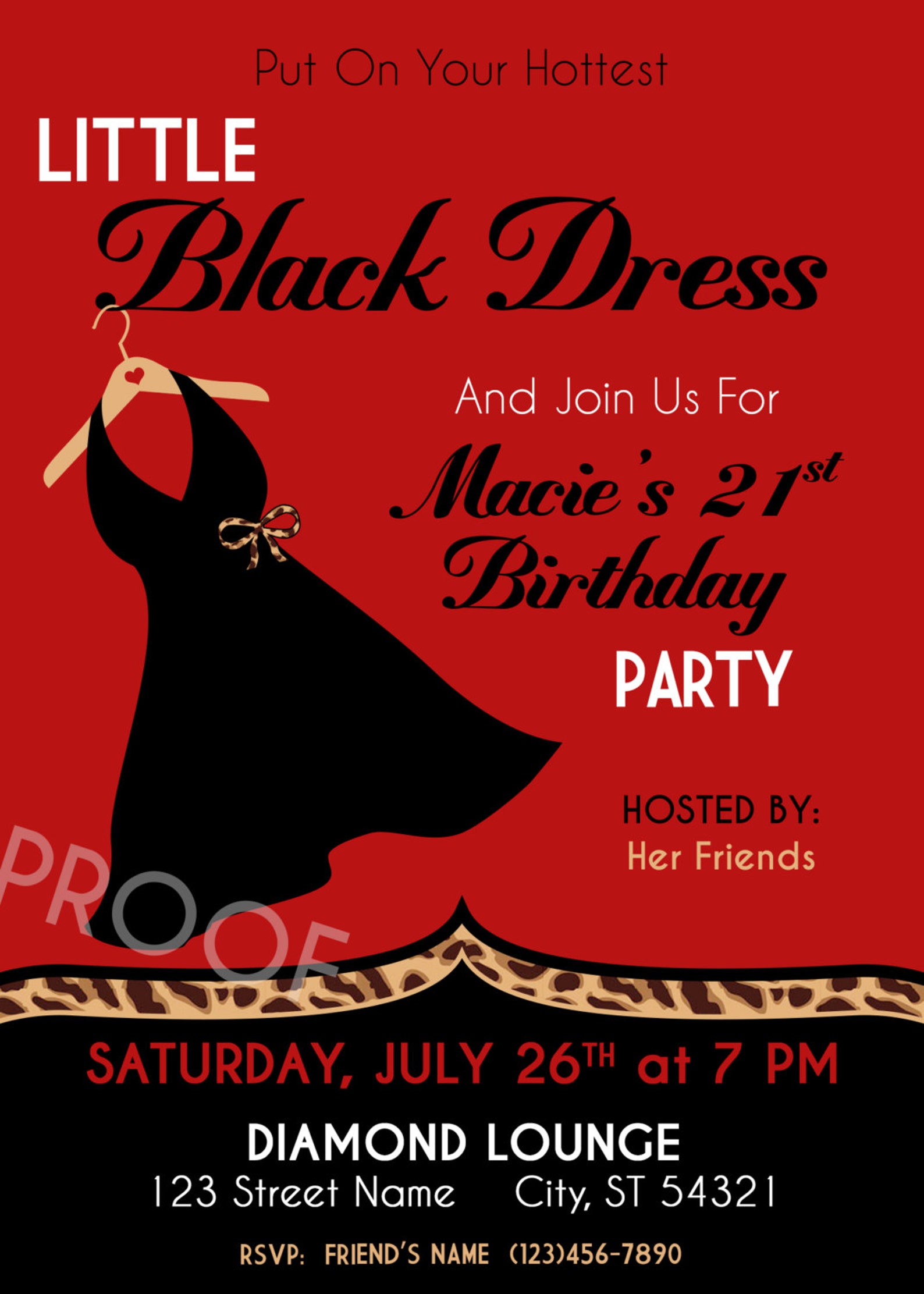 Printable Invitation - Little Black Dress LBD Birthday Party - Digital ...