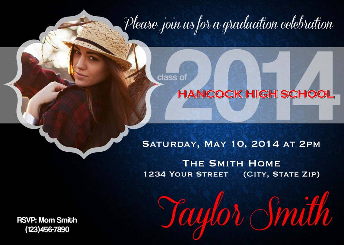 Printable Photo Invitation Graduation Digital File 5x7 - Etsy