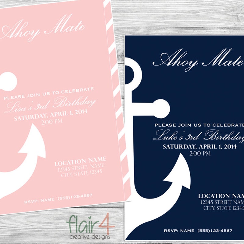 Anchor Invitation - Etsy