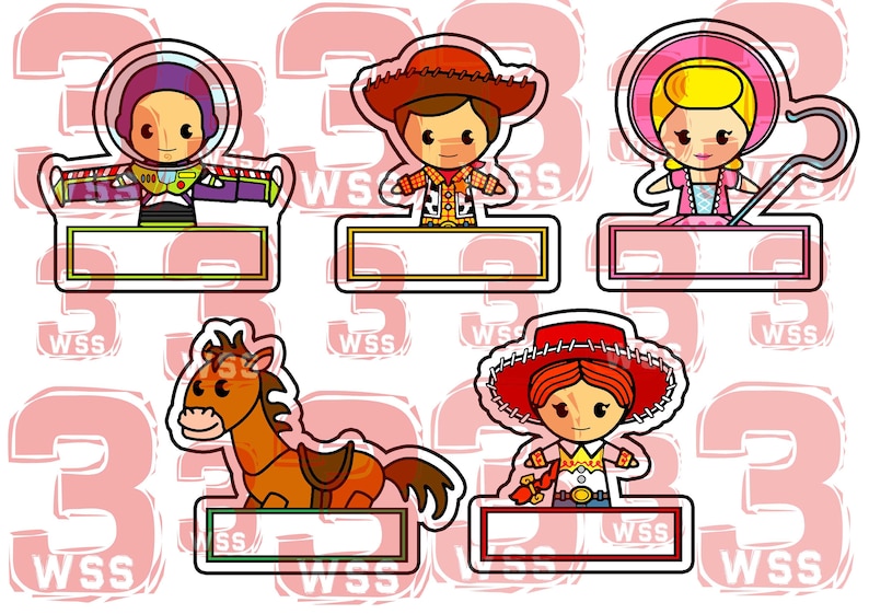 Name Tags Power TOY STORY Templates as Toppers or Stickers for Parties ...