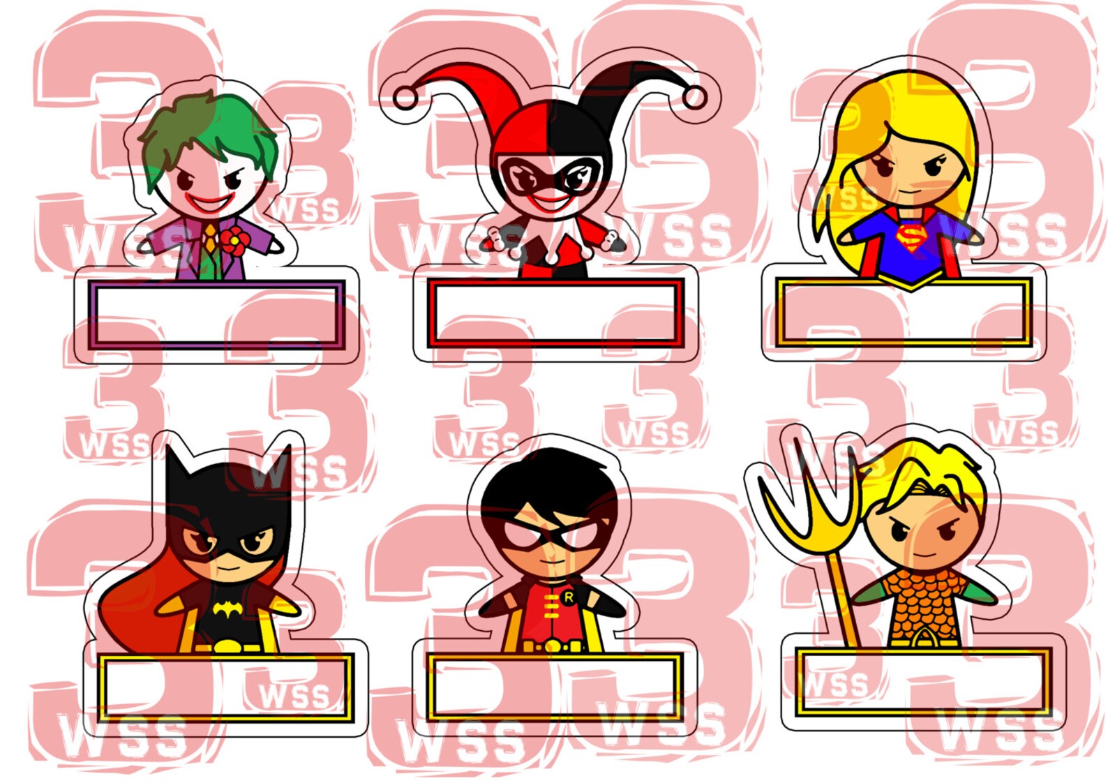 Name Tags Superhero Templates as Toppers or Stickers for - Etsy Singapore