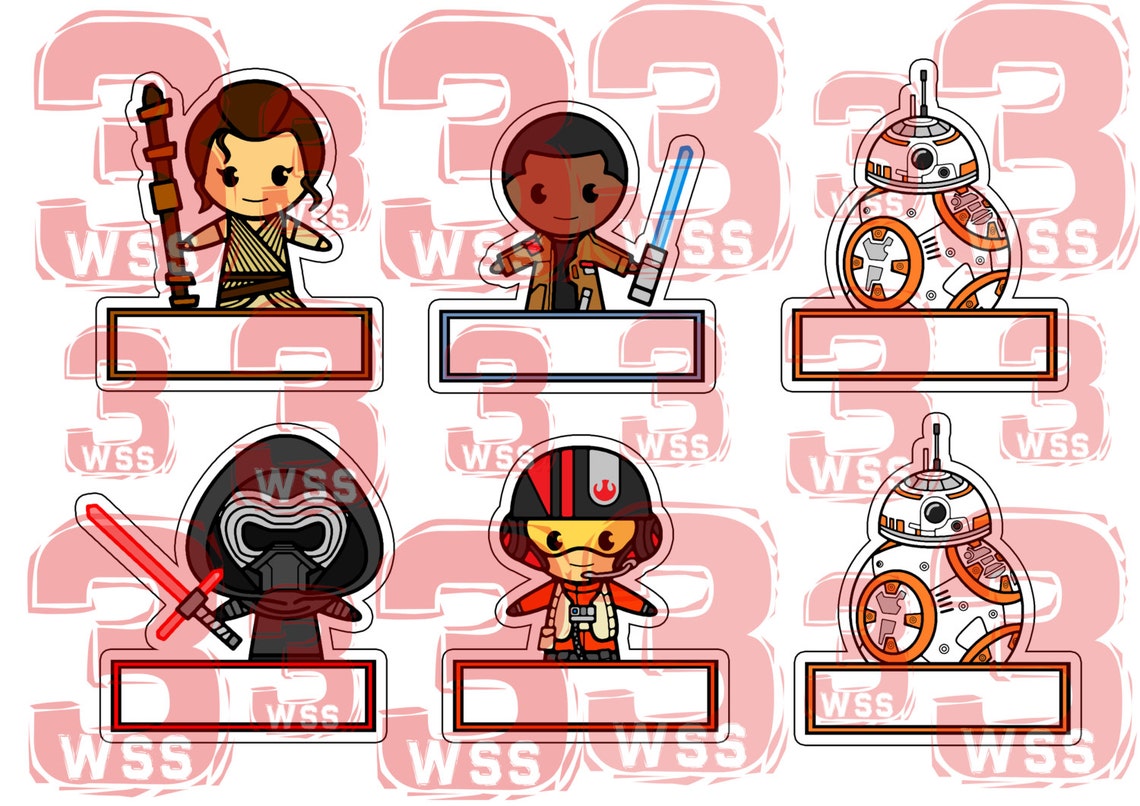 Name Tags Star Wars Templates as Toppers or Stickers for - Etsy