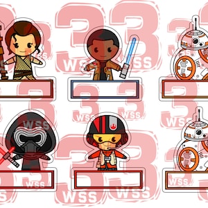 Name Tags Star Wars Templates as Toppers or Stickers for Parties - Etsy