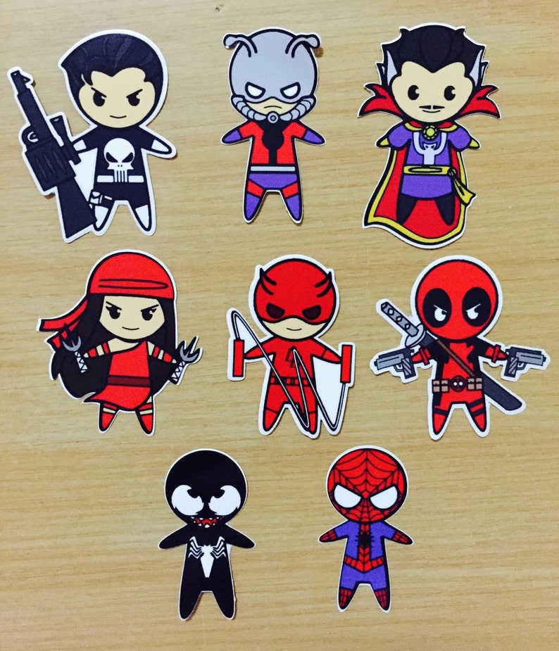 Avengers X-men Marvel Fan-made Chibi Stickers - Etsy