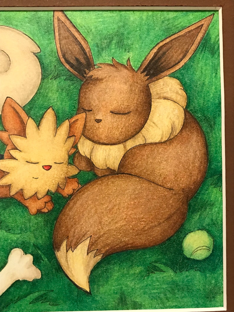 Puppy Pokemon Original Fan Art Prematted 8 x 10 | Etsy