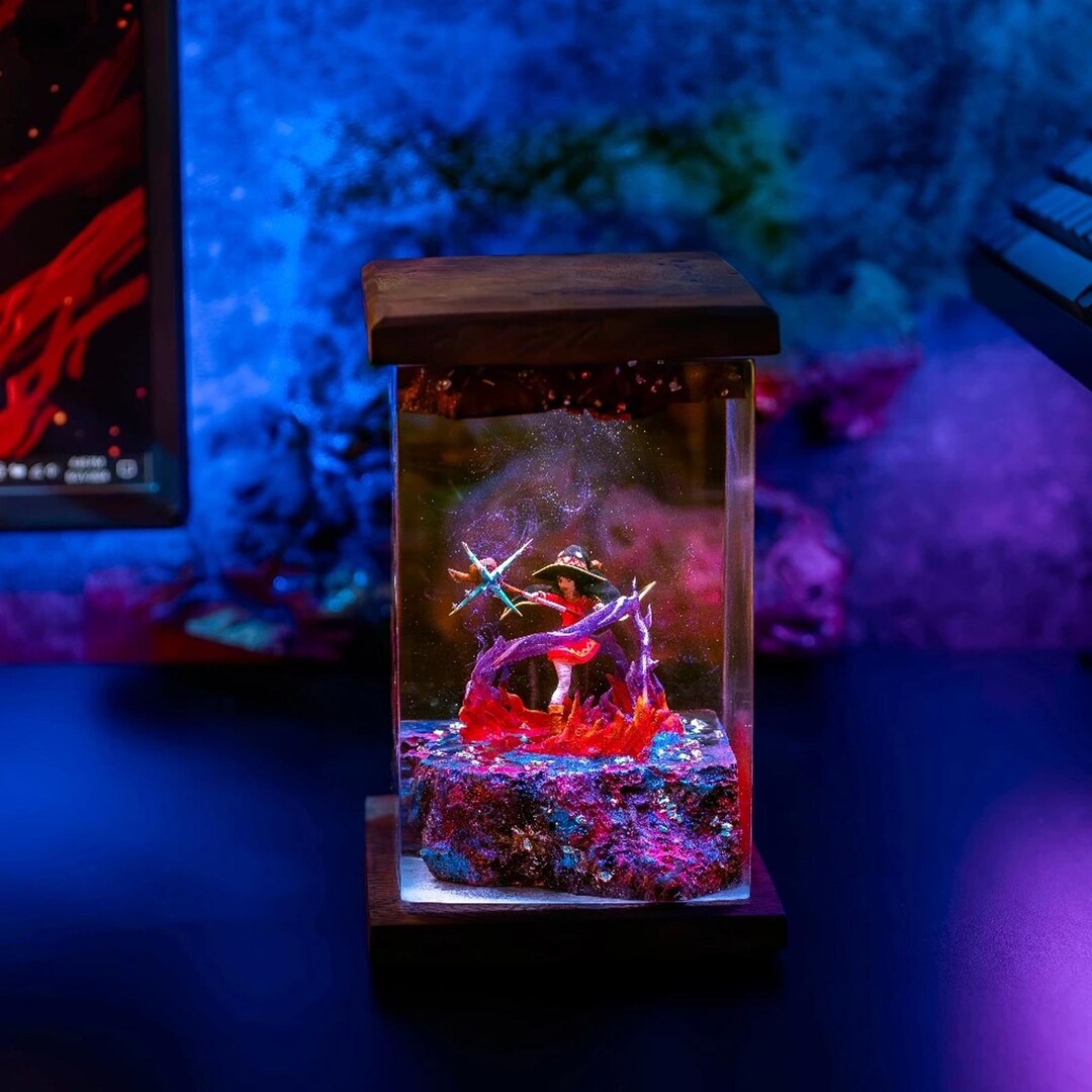 Megum.in Kono.suba Epoxy Resin Wood Lamp Night Light Unique Her Him Mom ...