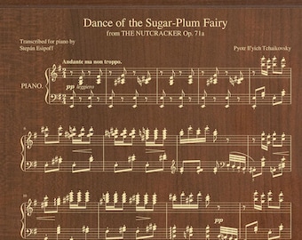 Nutcracker Dance of the Sugar Plum Fairy Printable Vintage Sheet Music ...