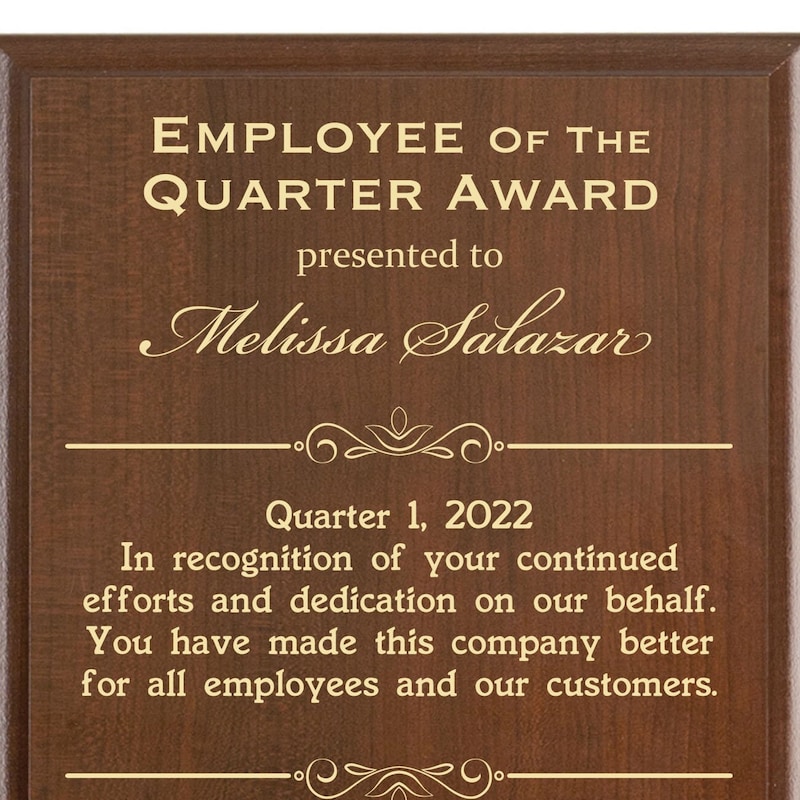Employee of the Quarter Certificate - Etsy