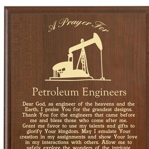 Petroleum Engineer Prayer Plaque Oilfield Engineering Worker | Etsy