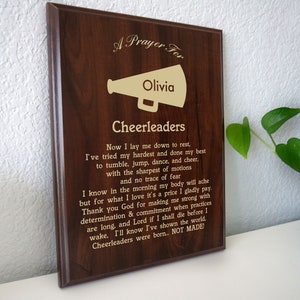 Cheerleader Prayer Plaque | Personalized Cheerleader's Prayer for Decor ...