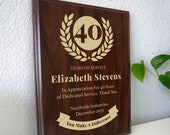 40 Year Work Anniversary Gift Award Forty Years of Service | Etsy