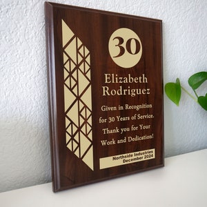 30 Year Work Anniversary Gift Award | Thirty Years of Service Employee ...