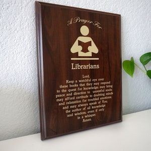 Librarian Prayer Plaque | Personalized Librarians Gift | A Librarian’s ...