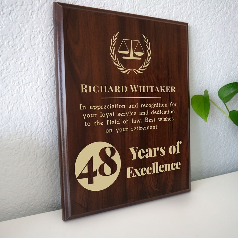 Judge Retirement Plaque - Etsy