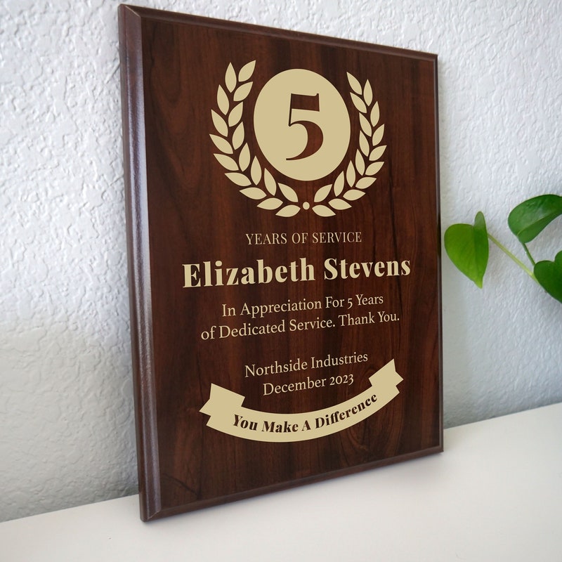 Years of Service Plaque - Etsy
