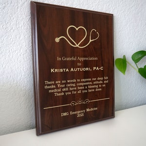 Nurse Thank You Appreciation Week Gift | Nursing Recognition Plaque ...