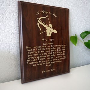 Archery Prayer Plaque | Personalized Archers Gift Decor Award | an ...