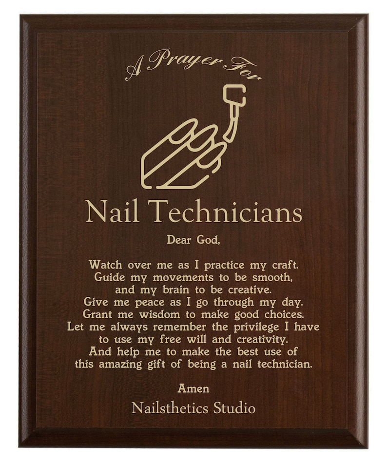 Nail Technician Prayer Plaque | Artistry Creating Beauty While ...