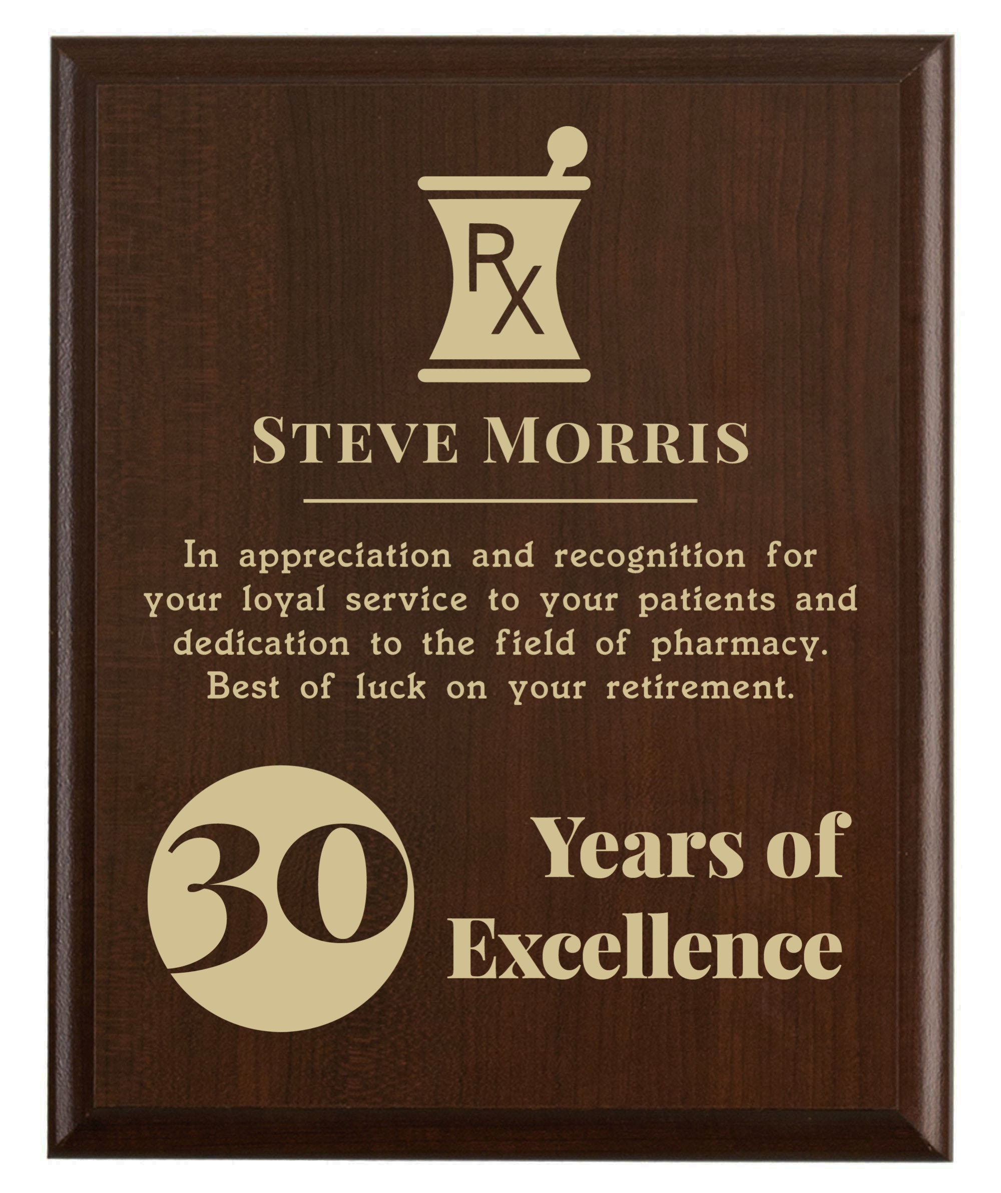 Pharmacist Retirement Gift | Retiring Pharmacy Plaque Award ...