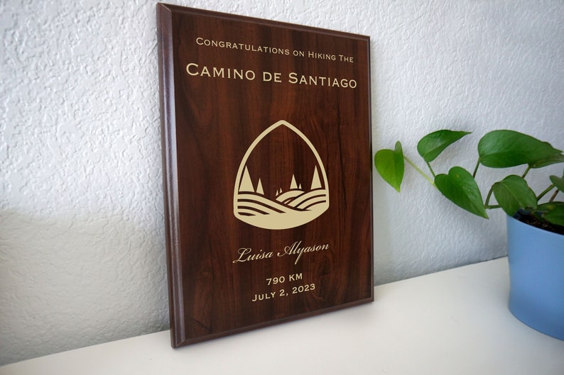 Camino De Santiago Thru Hike Award | Plaque for a Way of St James ...