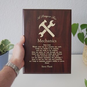 Mechanics Prayer Plaque | Personalized Mechanic Gift | A Car Guy or ...