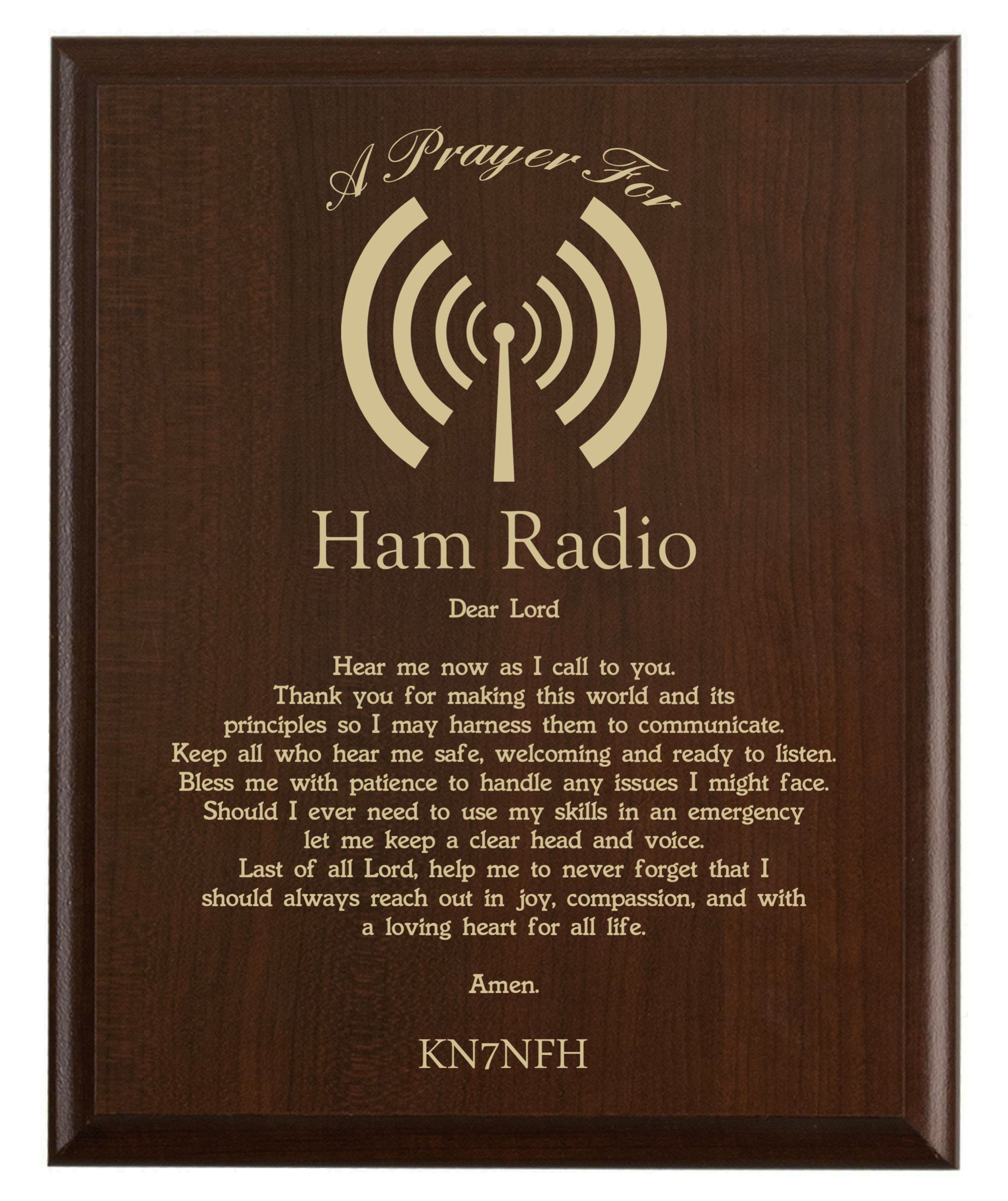 Ham Radio Prayer Plaque | Shield Voices Connecting Rescue When Disaster ...