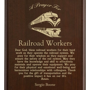 Railroad Worker Prayer Plaque | Personalized Railway Job Gift | Prayer ...