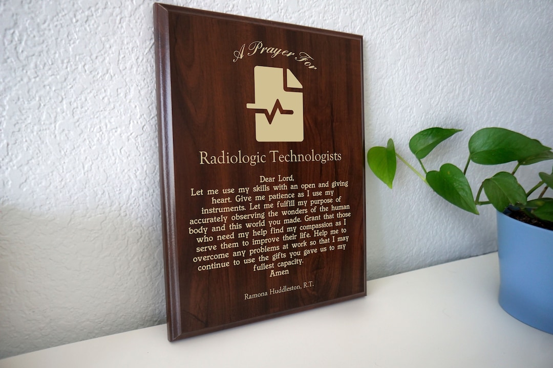 Radiologic Technologist Prayer Plaque | Personalized Radiologic Tech ...