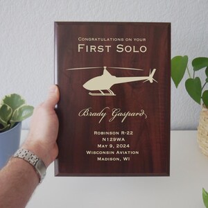 First Helicopter Solo Flight Award | Personalized Helicopter's Pilot ...