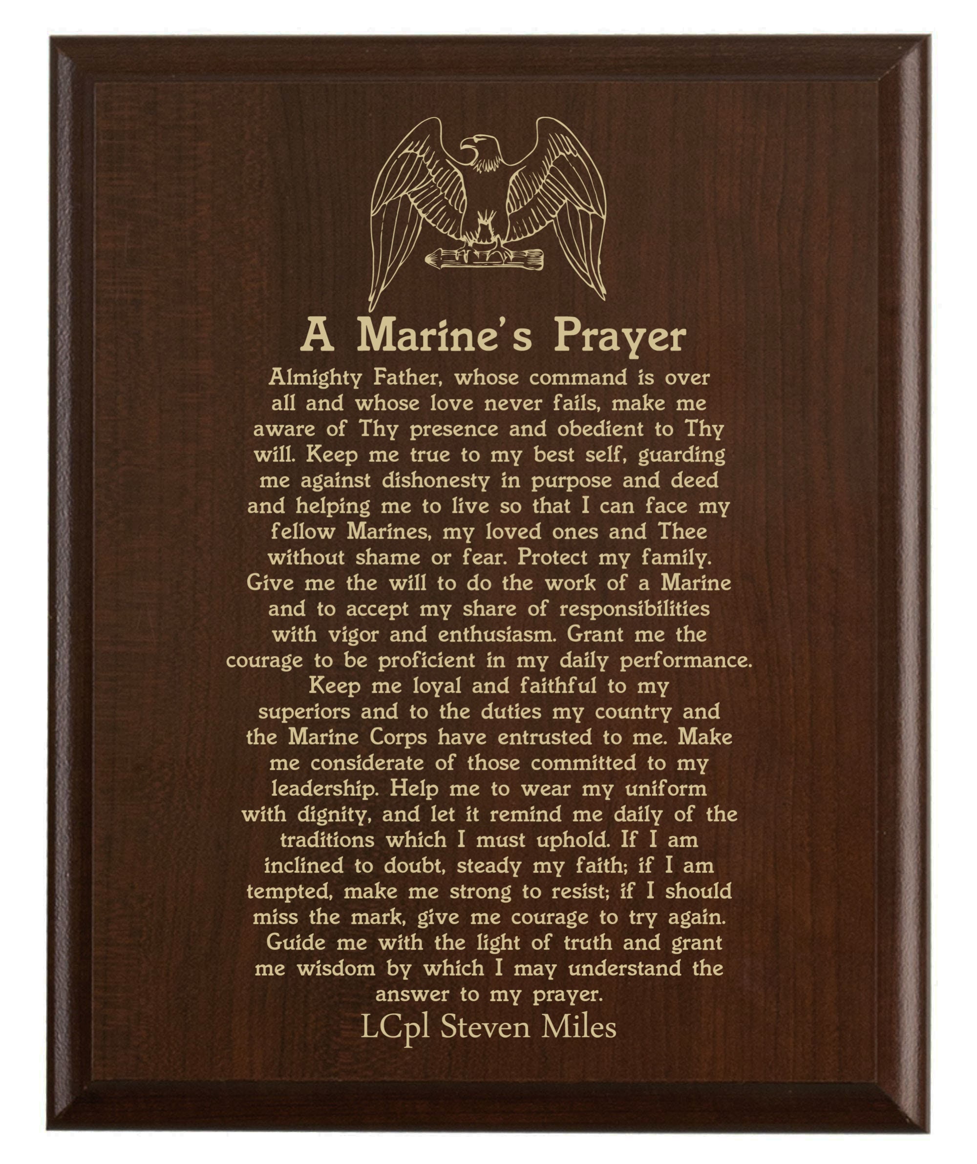 Marine Corps Prayer Plaque Personalized Marine Gift USMC | Etsy UK