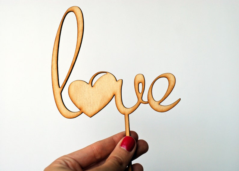 Love Heart Cake Topper Love Wedding Cake Topper or - Etsy