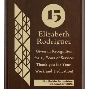 15 Year Work Anniversary Gift Award | Fifteen Years of Service Employee ...