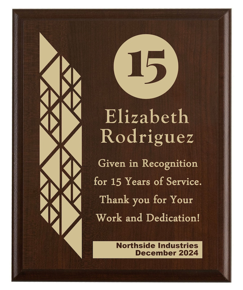15 Year Work Anniversary Gift Award | Fifteen Years of Service Employee ...