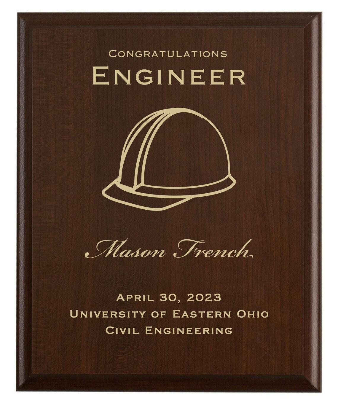 Hard Hat Ceremony Commemorative Plaque for Engineers | Personalized ...