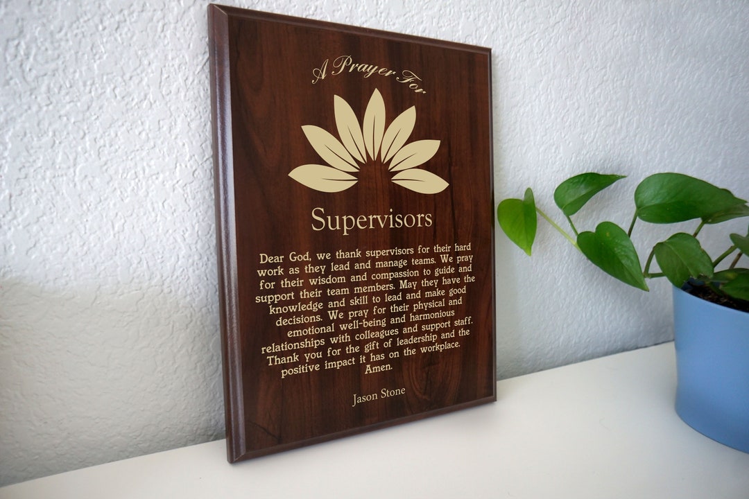 Supervisors Prayer Plaque | Employee Supervisor Present | Shift ...