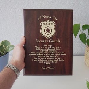Security Guard Prayer Plaque | Personalized Private Security Officer ...